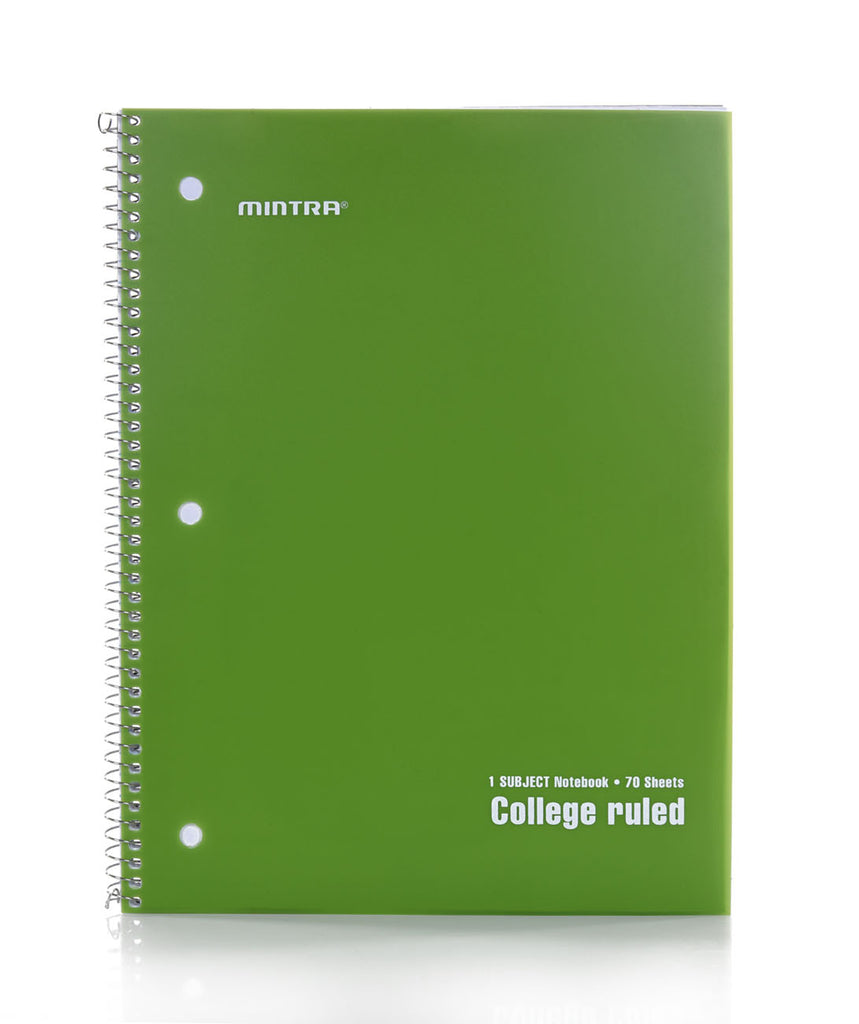 Spiral Note Book - Poly 70 Count 6 Pack — Mintra USA