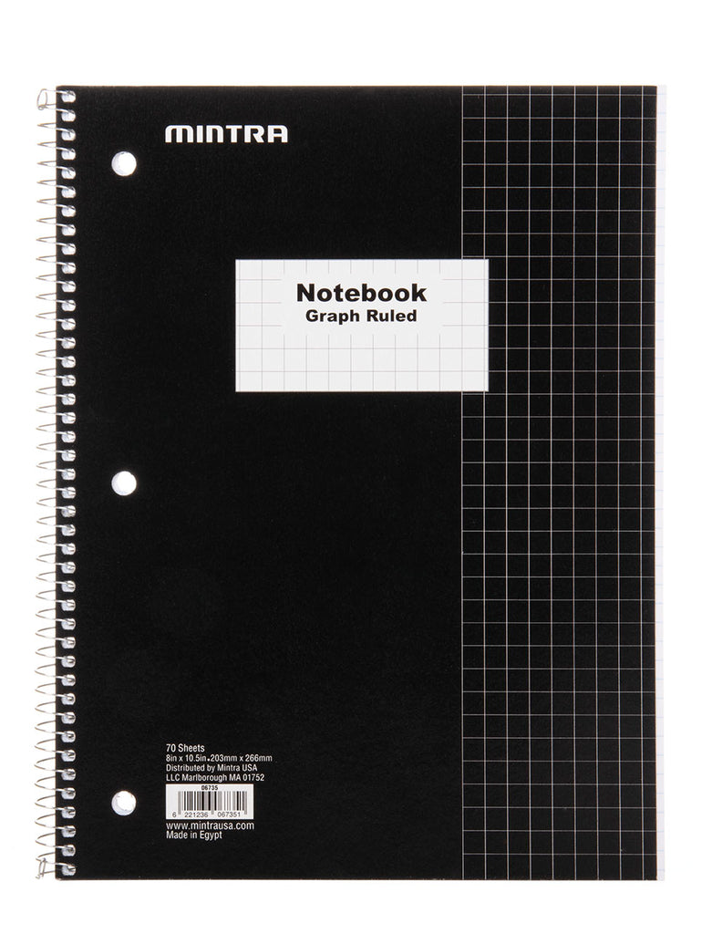 Spiral Notebook - Graph Ruled 70 Count 4 Pack — Mintra USA